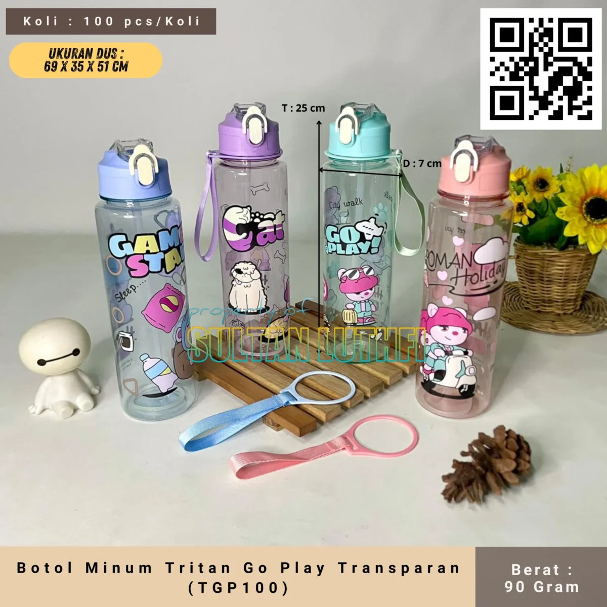Botol Minum Tritan Go Play Transparan (TGP100)